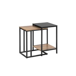 sobuy Set aus 2 Satztischen Holzfarbe 40x40x60cm Modern