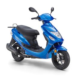 Luxxon Motorroller ECO (45km/h) E5 EFI, blau - 50ccm 4-Takt, 2,2kW/3PS, 1,9l/100km, 10" Reifen, mit Staufach, StVZO