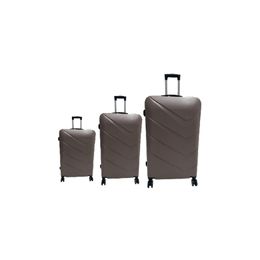 Hoffmanns Waveline Platin 3-teiliges Koffer-Set - ABS-Hartschale mit Zahlenschloss & 360&deg; Rollen