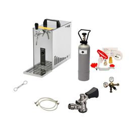 ich-zapfe Komplett Set - Zapfanlage, Bierzapfanlage, Bierkoffer, Durchlaufk&uuml;hler PYGMY 25 1-leitig Trockenk&uuml;hler, 30 Liter/h, Reinigungsset f&uuml;r Zapfanlage und Keg, Zapfkopf:Dreikant