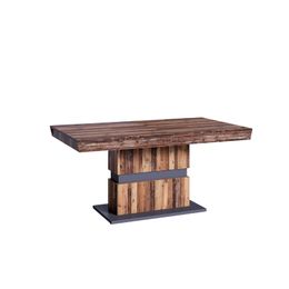 ByLiving Esstisch MATTHEW, Breite 140 cm, mit Auszug 195 cm, Old Wood/dunkelgrau