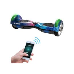 ROBWAY W1 Hoverboard f&uuml;r Erwachsene und Kinder, 6,5 Zoll, Self-Balance, Bluetooth, App, 700 Watt, LEDs (Shooting Star 2.0)