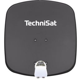 Technisat DIGIDISH 45 Sat-Sch&uuml;ssel mit Twin-LNB & Wandhalterung, 2 TN schiefergrau