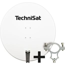 Technisat SATMAN 850 PLUS 85cm Sat-Antenne mit 40mm LNB-Halteschelle rot polarwei&szlig;