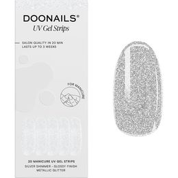 Doonails UV Gel Nagelfolien, Gel Strips Silver Shimmer