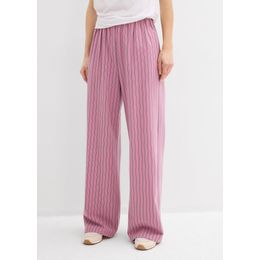 bonprix Schlupfhose aus flie&szlig;ender Qualit&auml;t, rosa, Gr.42, L&auml;ssige Schlupfhose mit weitem Bein, gestreift, aus Viskose