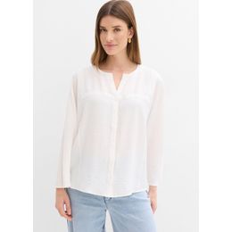 bonprix Bluse aus Baumwolle mit weiten &Auml;rmeln, wei&szlig;, Viskose