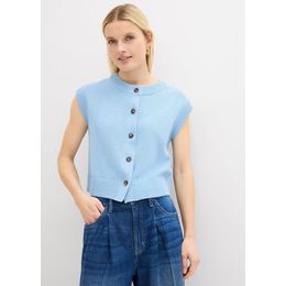 bonprix Strick-Weste, blau, Gr.48/50 (XL), L&auml;ssige Weste aus Strick, 50% Baumwolle
