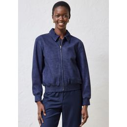 bonprix Blouson aus Veloursleder, blau, Veloursleder