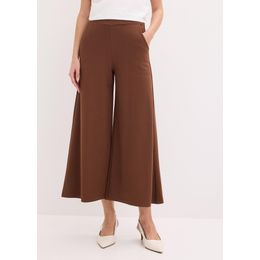 bonprix Culotte aus Viskose-Mix, braun, Gr.56/58 (3XL), moderne Culotte mit weitem Bein
