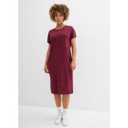 bonprix Jerseykleid mit Taschen, rot, Gr.36/38 (S), Knielanges Kleid mit Rundhalsausschnitt., 95% Baumwolle (organic)