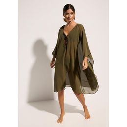 bonprix Strandtunika aus leichtem Chiffon, gr&uuml;n, Gr.48/50 (XL), Charmante Strand Tunika im transparenten Look
