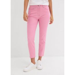 bonprix 7/8-Stretchhose High Waist, rosa, Gr.44, Verk&uuml;rzte 5-Pcokets-Stretch-Hose, Slim Leg, aus Lycra