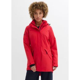 bonprix Wasserdichter Funktions-Parka, rot, Gr.38, Sportliche Regenjacke mit Rei&szlig;verschlusstaschen, A-f&ouml;rmig