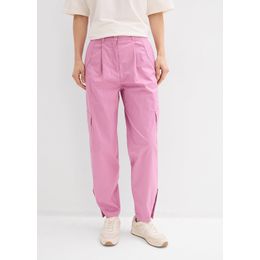bonprix Cargohose aus Baumwoll-Stretch, rosa, mit Baumwolle