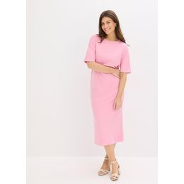 bonprix Midikleid aus bequemen Punto di Roma, rosa, Punto di Roma,Viskose