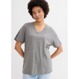 bonprix Longshirt (5er-Pack), gr&uuml;n, Gr.36/38 (S), Bequemes weites Long-Shirt, grau meliert: 70% Baumwolle