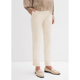 bonprix Stretch- Umstandshose mit schmal zulaufendem Bein, beige, Gr.46, Bequeme Bengalin-Hose mit Elasthan f&uuml;r hohen Tragekomfort, aus Bengalin