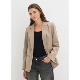 bonprix Oversize Blazer, braun, Gr.40, Klassicher Stretch-Blazer mit Innenfutter, &Auml;rmel mit Turn-Up-Funktion