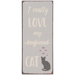 IB Laursen Metallschild I really love my cat L20,5 x B13cm, grau skandinavische Deko Online Shop
