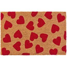IB Laursen T&uuml;rmatte Fu&szlig;matte rote Herzen 60 x 40 x 1.7 cm skandinavische Deko Online Shop