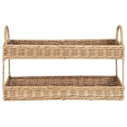 IB Laursen Tablett mit 2 Etagen aus Rattan 44 x 19 x 26.5 cm skandinavische Deko Online Shop