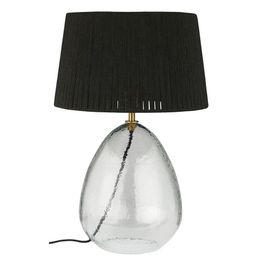 IB Laursen Tischlampe Kairo Glas mit Juteschirm 30.5 x 46.5 cm, schwarz skandinavische Deko Online Shop