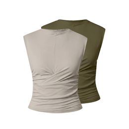 Studioselect Top 'Edda' female Beige, Green size L