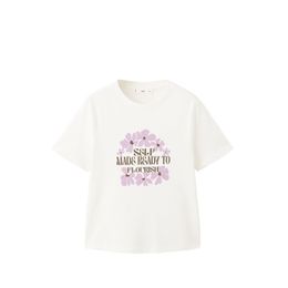 Mango T-Shirt 'ILUSTRA' Damen Gr&ouml;&szlig;e S lavendel / schwarz / wollwei&szlig;