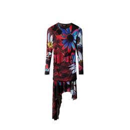 Desigual Kleid Damen Gr&ouml;&szlig;e 40 blau / senf / rot / schwarz Sommerkleid