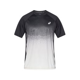 asics Funktionsshirt 'ROAD' Gr&ouml;&szlig;e S hellgrau / schwarz / wei&szlig; / offwhite