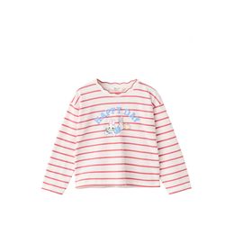 Mango Kids Shirt 'HAPPY' M&auml;dchen Gr&ouml;&szlig;e 98 hellblau / rosa / rot / wei&szlig;
