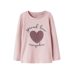 name it Shirt 'NMFNOABELLE' M&auml;dchen Gr&ouml;&szlig;e 104 rosa / schwarz