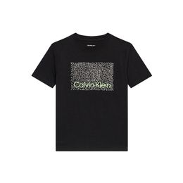 Calvin Klein Jeans T-Shirt 'PERFORATION' Jungen Gr&ouml;&szlig;e 116 hellgelb / schwarz