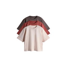 The Set T-Shirt Damen Gr&ouml;&szlig;e XS creme / dunkelgrau / bordeaux