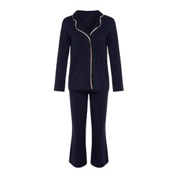 Trendyol Pyjama Damen Gr&ouml;&szlig;e L creme / navy Winterkleid