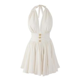 Trendyol Kleid Damen Gr&ouml;&szlig;e 34 ecru Sommerkleid