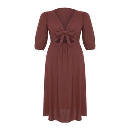 Trendyol Curve Kleid Damen Gr&ouml;&szlig;e 48 rostbraun