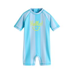 next Badeanzug Jungen Gr&ouml;&szlig;e 80 blau / pastellblau / limone