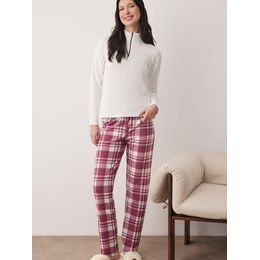 Trendyol Pyjama Damen Gr&ouml;&szlig;e M burgunder / wei&szlig; Winterkleid