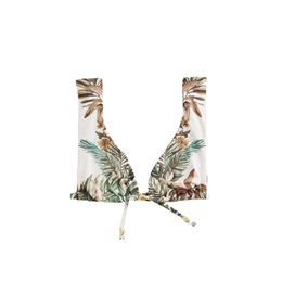 next Bikinitop Damen Gr&ouml;&szlig;e 110 hellbraun / petrol / wei&szlig;