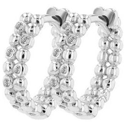 Adelia&acute;s Paar Creolen ADELIA ́S "Damen Creolen aus 925 Sterling Silber und Zirkonia &Oslash; 10 mm", silber, Ohrringe, Damen, Damen, Silber 925 (Sterlingsilber)