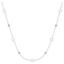 Collier "mit S&uuml;&szlig;wasser-Perlen, Silber 925", silber, Giorgio Martello MILANO, Halsketten, Herren, 45cm, Silber 925 (Sterlingsilber), Collier