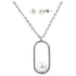 Adelia&acute;s Kette ohne Anh&auml;nger ADELIA ́S "Damen Halskette aus Edelstahl mit Perle 45 cm", silber, Halsketten, Damen, 45cm, Edelstahl, Ideal als Geschenk &ndash; dezent und elegant