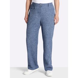 sheego Damen Jerseyhose aus weichem Boucl&eacute;, jeansblau, Gr&ouml;&szlig;e 44