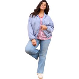 sheego Damen Bootcut-Jeans mit Fransensaum, blue-bleached, Gr&ouml;&szlig;e 52
