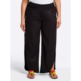 sheego Damen Schlupfhose, Schwarz, Gr. 42, Strandmode, Material: Viskose