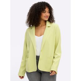 sheego Damen Sweatblazer im figurbetonten Schnitt, pistazie, Gr&ouml;&szlig;e 42