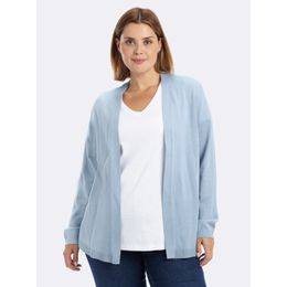sheego Damen Strickjacke in verschlussloser Form, hellblau, Gr&ouml;&szlig;e 56/58