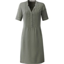 WITT Damen Sommerkleid mit Biesen-Verzierung, hellkhaki, Gr&ouml;&szlig;e 25